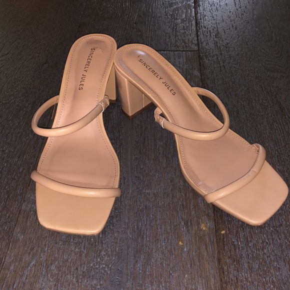 Sincerly Jules | Shoes | Sincerely Jules Tan Heeled Sandals | Poshmark
